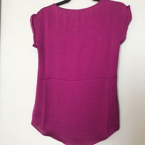 Express | Tops | Nwt Satin Cross Front Gramercy Tee In Plum | Poshmark